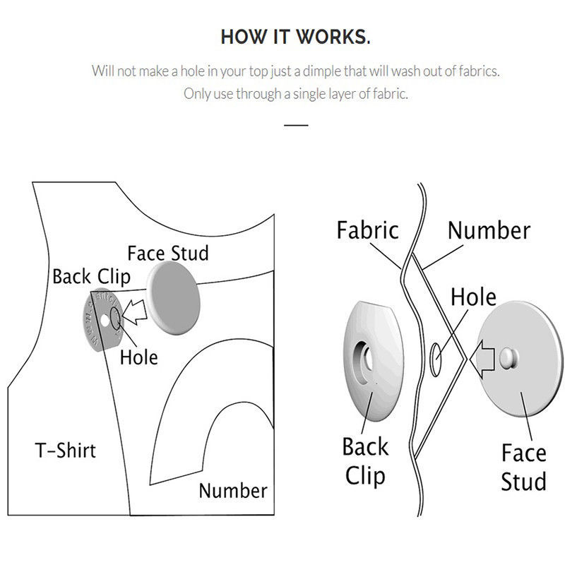 CASTELLANI USA. BIB NUMBER FASTENERS