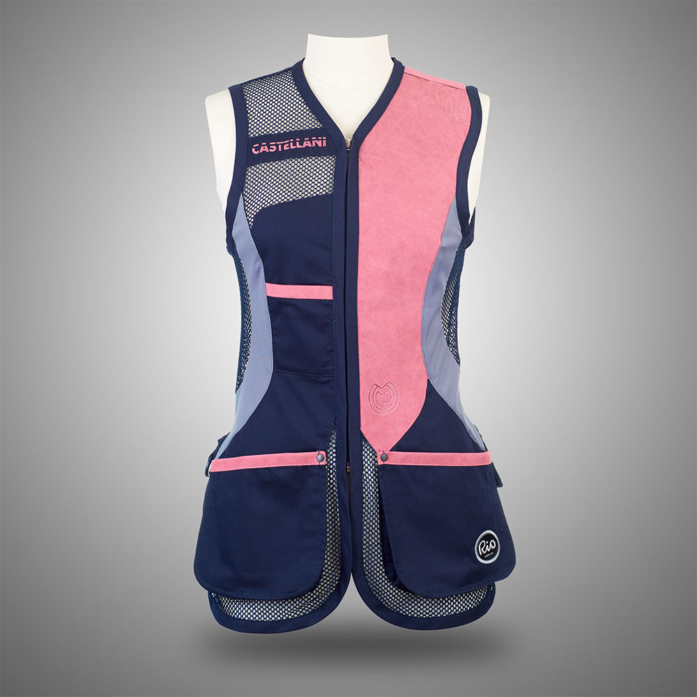 CASTELLANI USA. CASTELLANI WOMENS RIO MESH ALCANTARA VEST 025-159